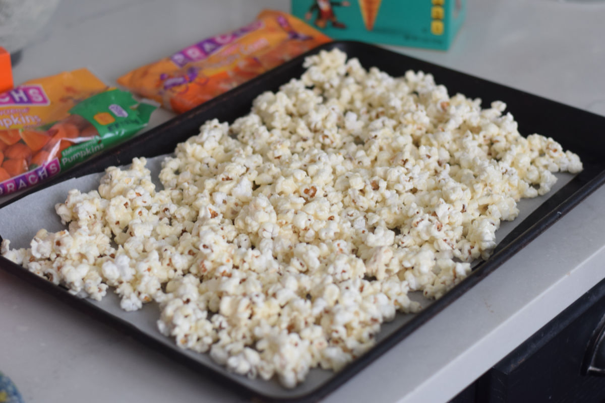 Thanksgiving Popcorn Munch in a Waffle Cone - Recipes Passed Down