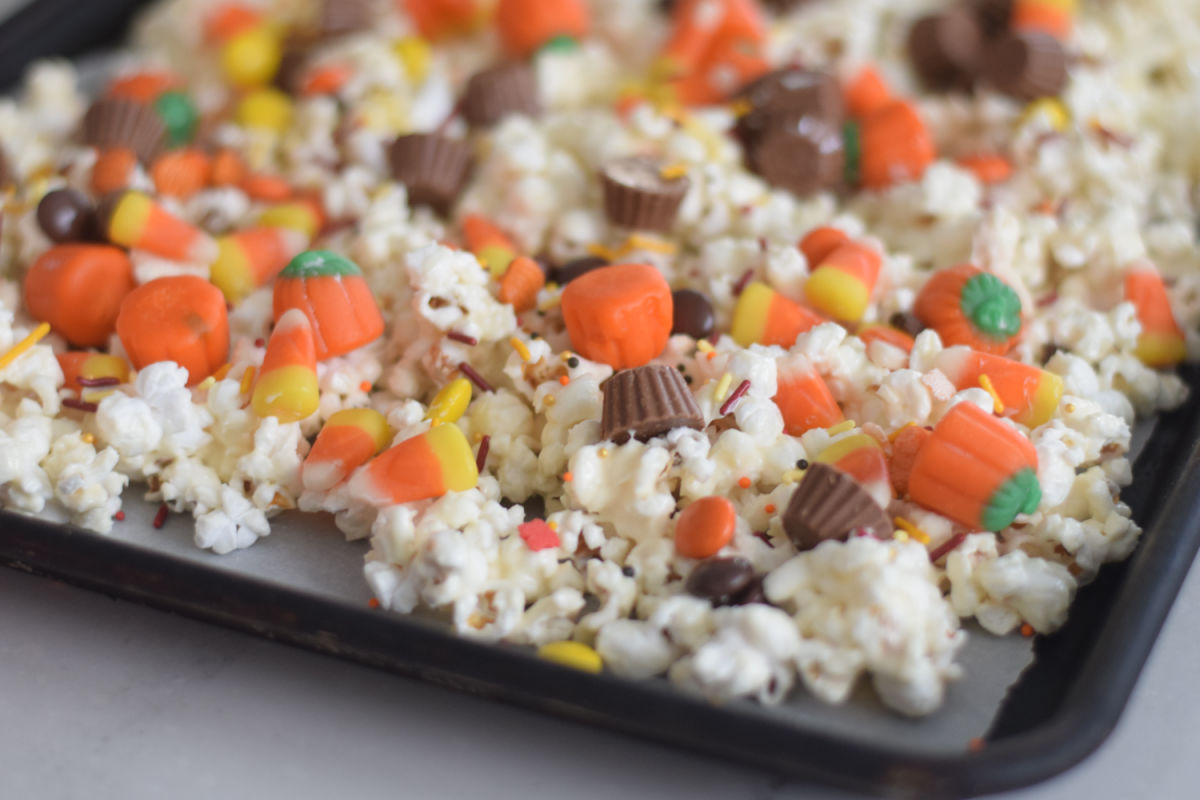 Thanksgiving Popcorn Munch in a Waffle Cone - Recipes Passed Down